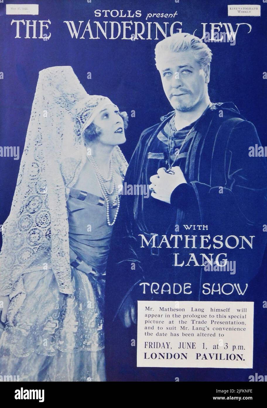 ISOBEL ELSOM and MATHESON LANG in THE WANDERING JEW 1923 director ...