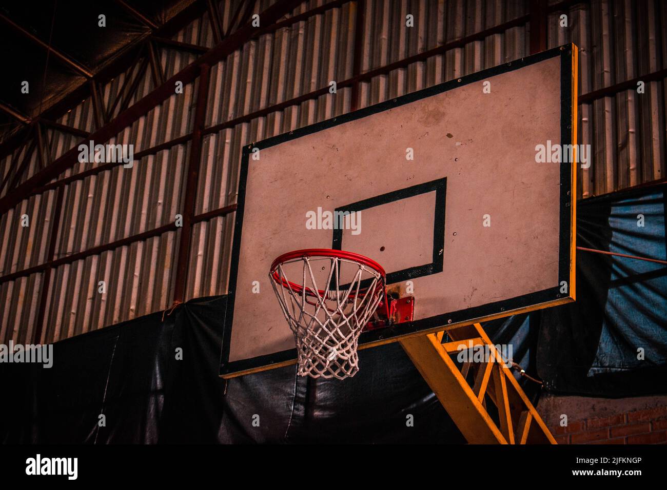 A basketball hoop on a dirty backboard Stock Photo - Alamy