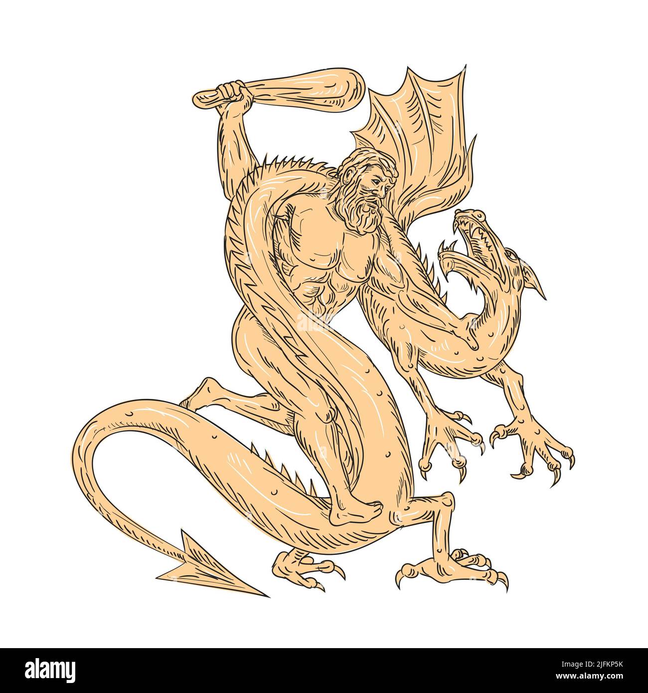 Medieval monster line drawing hi-res stock photography and images - Alamy