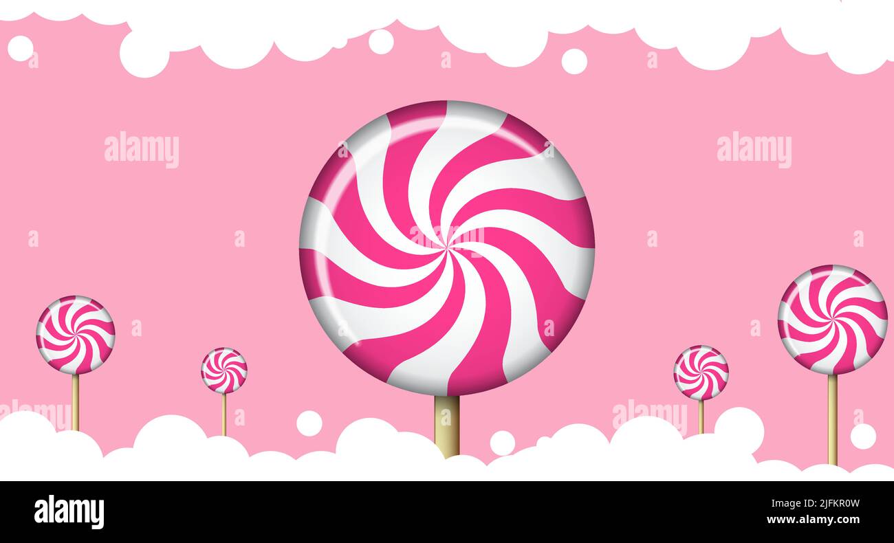 Sweet background with lollipop. Candy background. Vector illustration ...