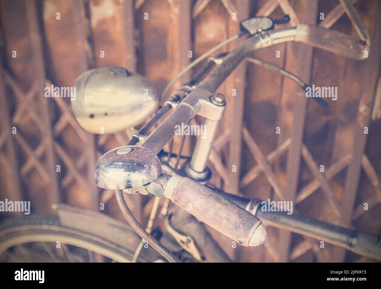 Old bicycle on vintage style Stock Photo - Alamy