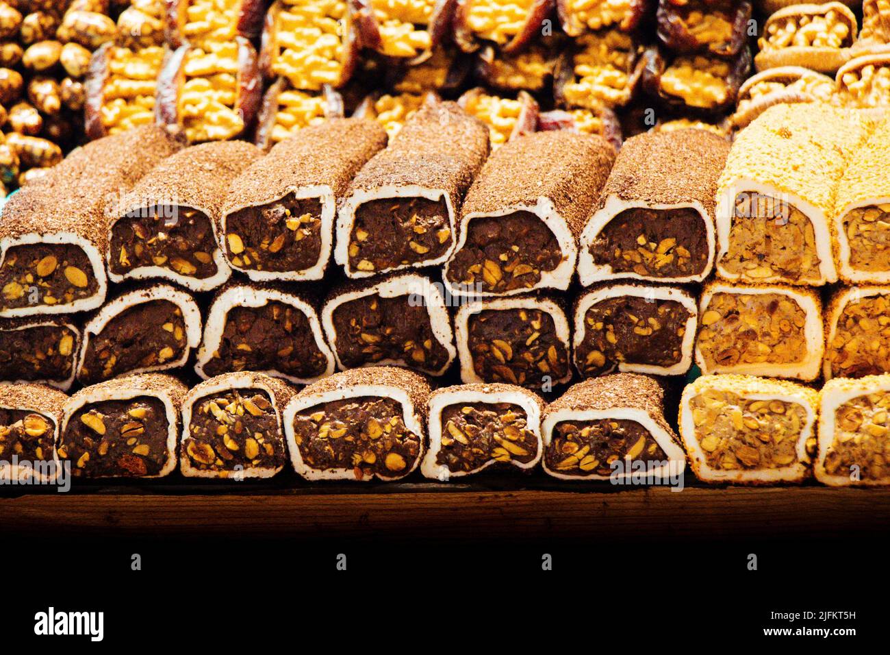 Load of traditional turkish delight lokum candy Stock Photo - Alamy