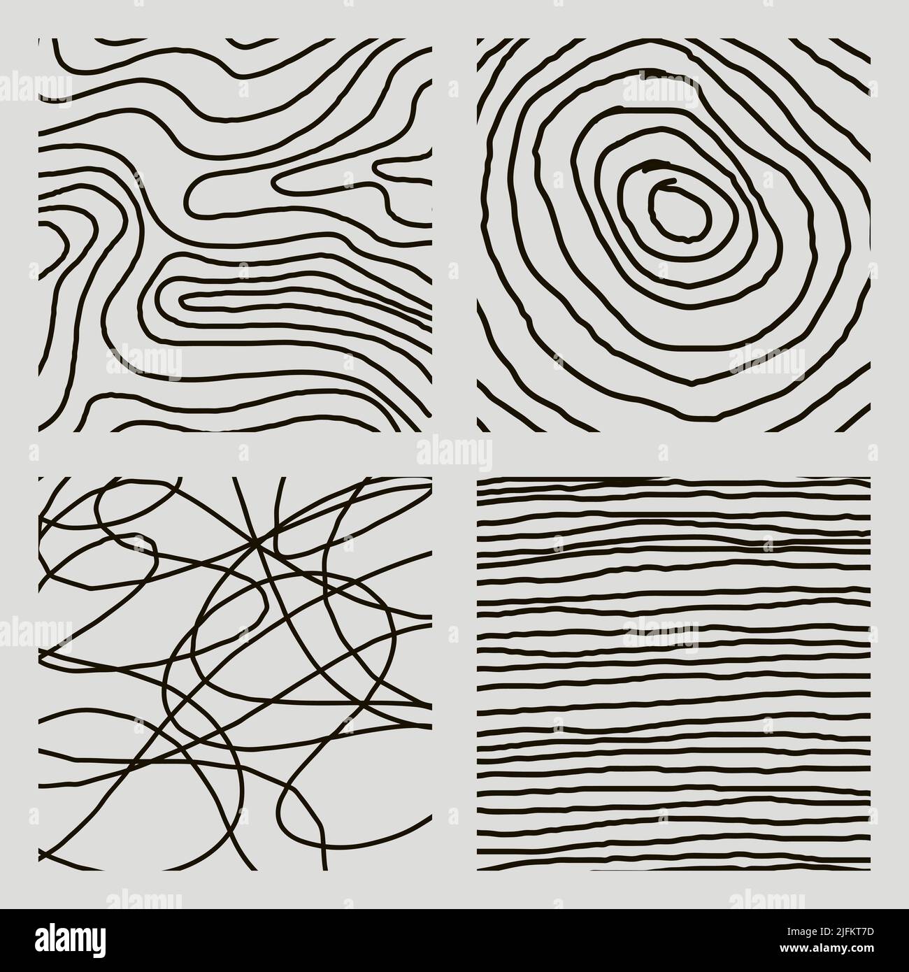 Set of hand drawn textured seamless patterns. Simple textures for ...