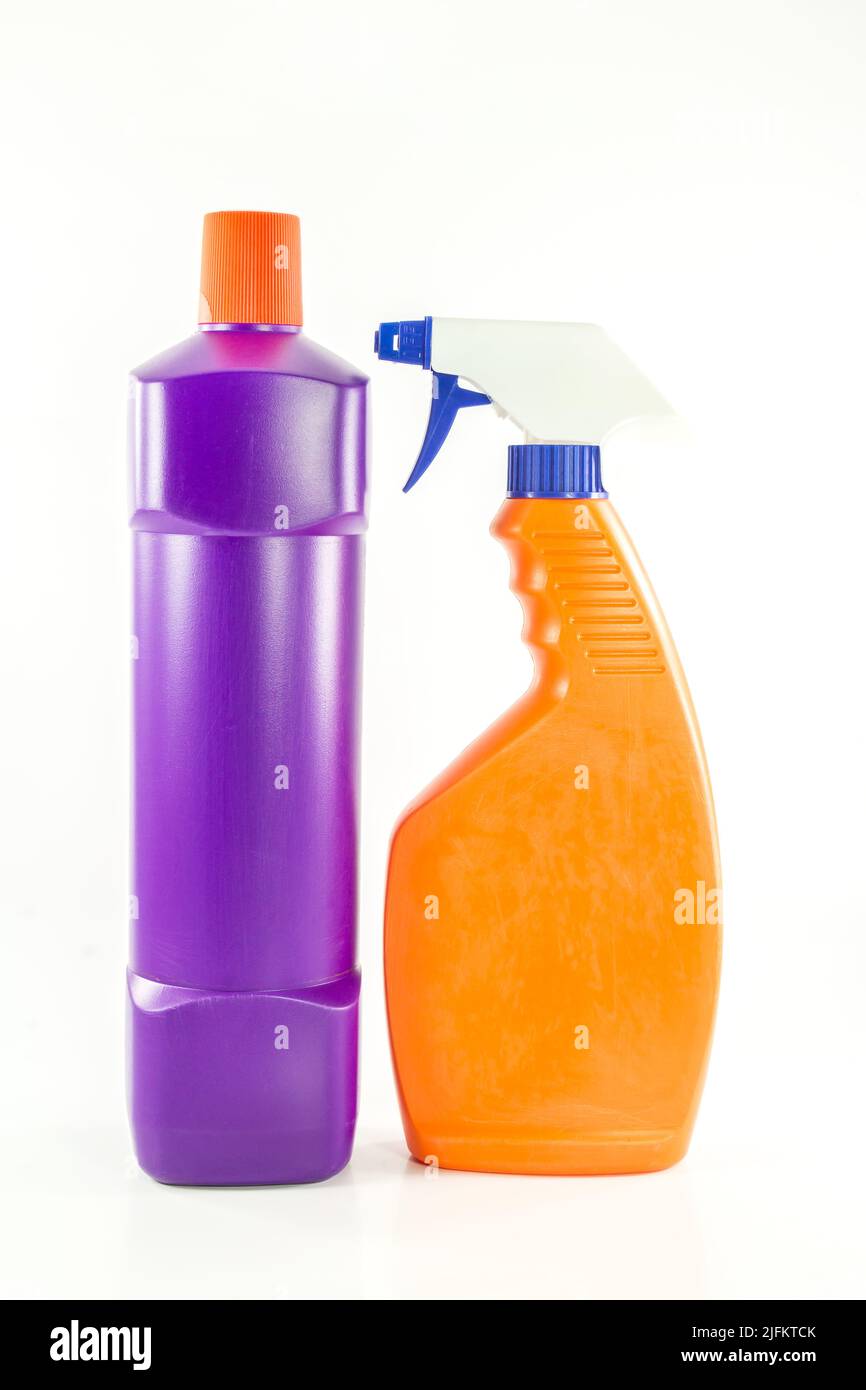 Toilet cleaner bottle isolated on white background Stock Photo - Alamy