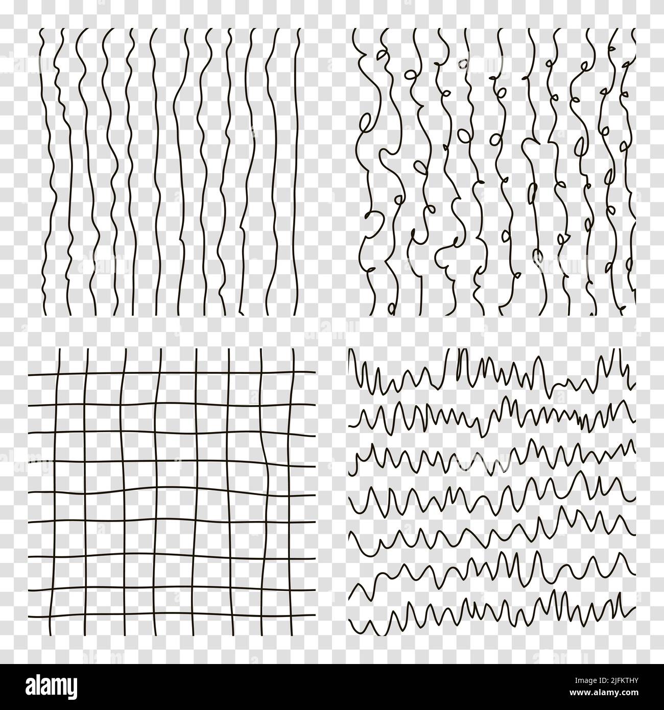 Set of hand drawn textured seamless patterns. Simple textures for ...