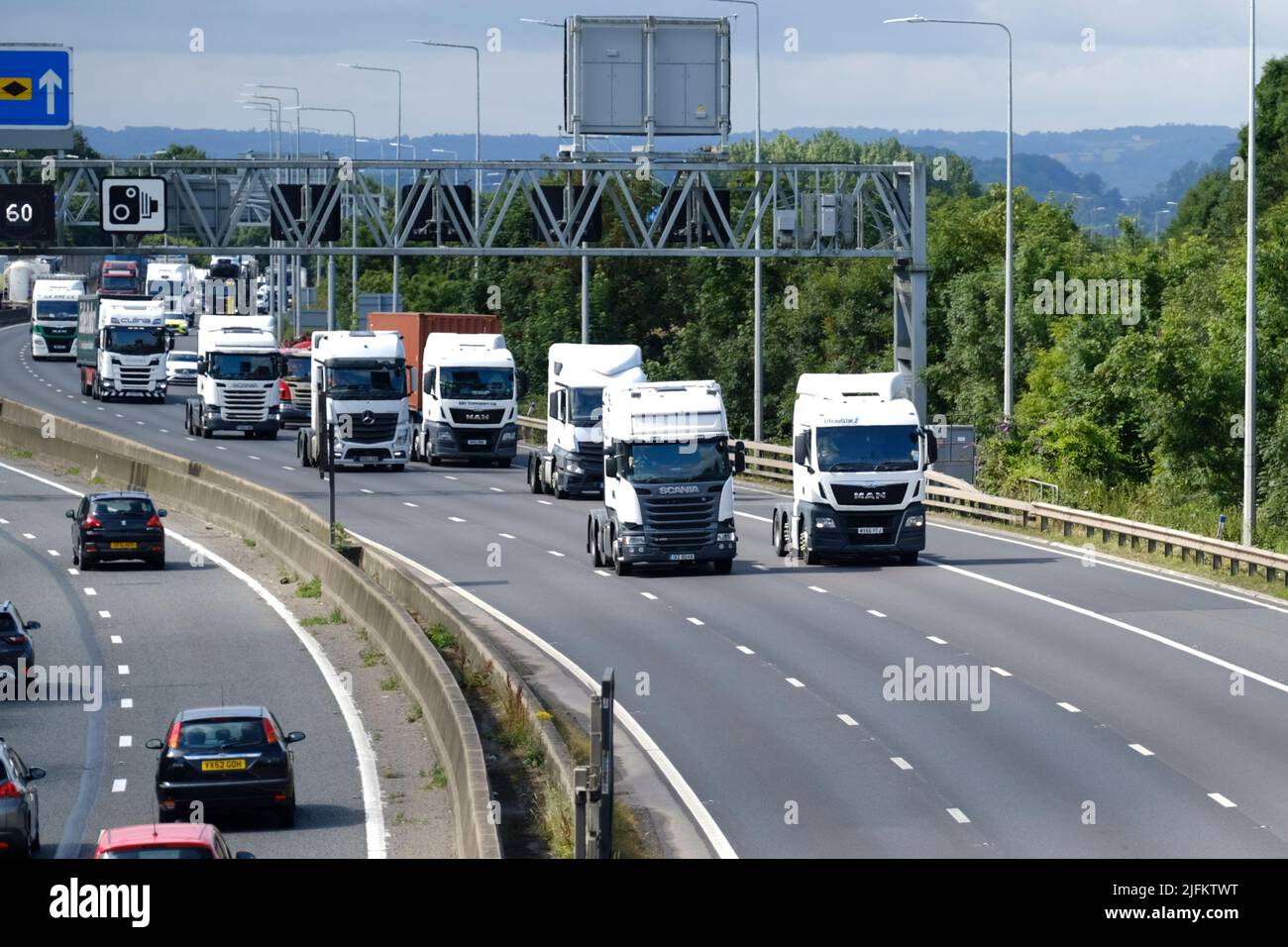 M5 Motorway, Bristol, UK. 4th July, 2022. A rolling roadblock has been ...
