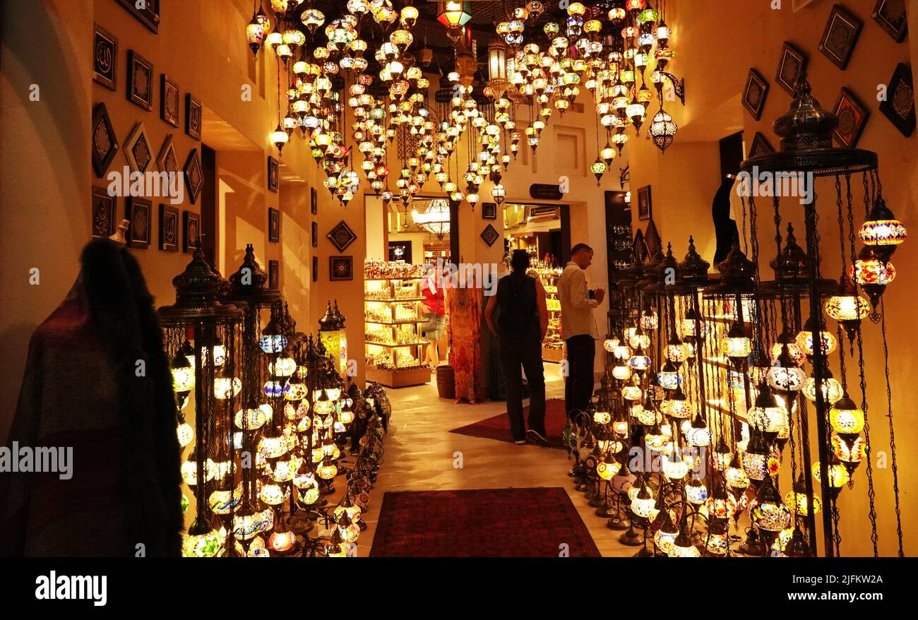 Dubai, UAE February 20, 2020: shop interior decorated in oriental style ...