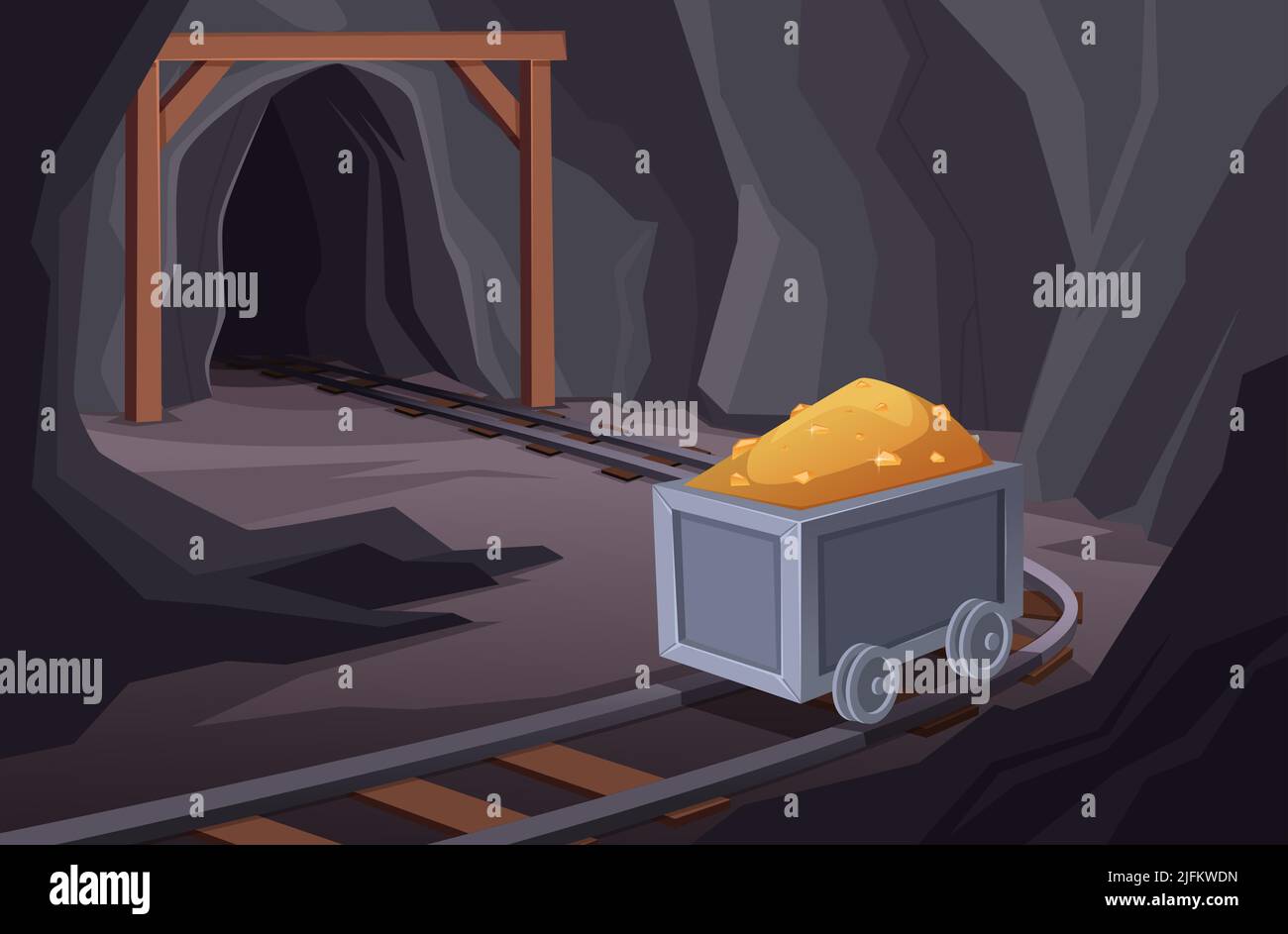 Mining background. Natural resources mining carts with diamonds and ...