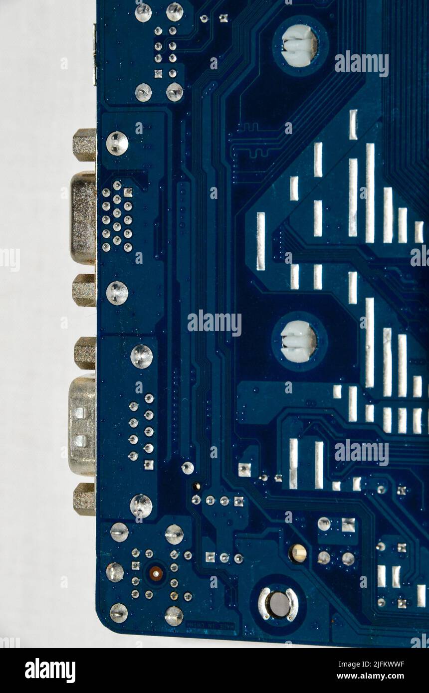 Macro Photo Of Electronic Circuit. Pcb On The Lighting Stock Photo - Alamy