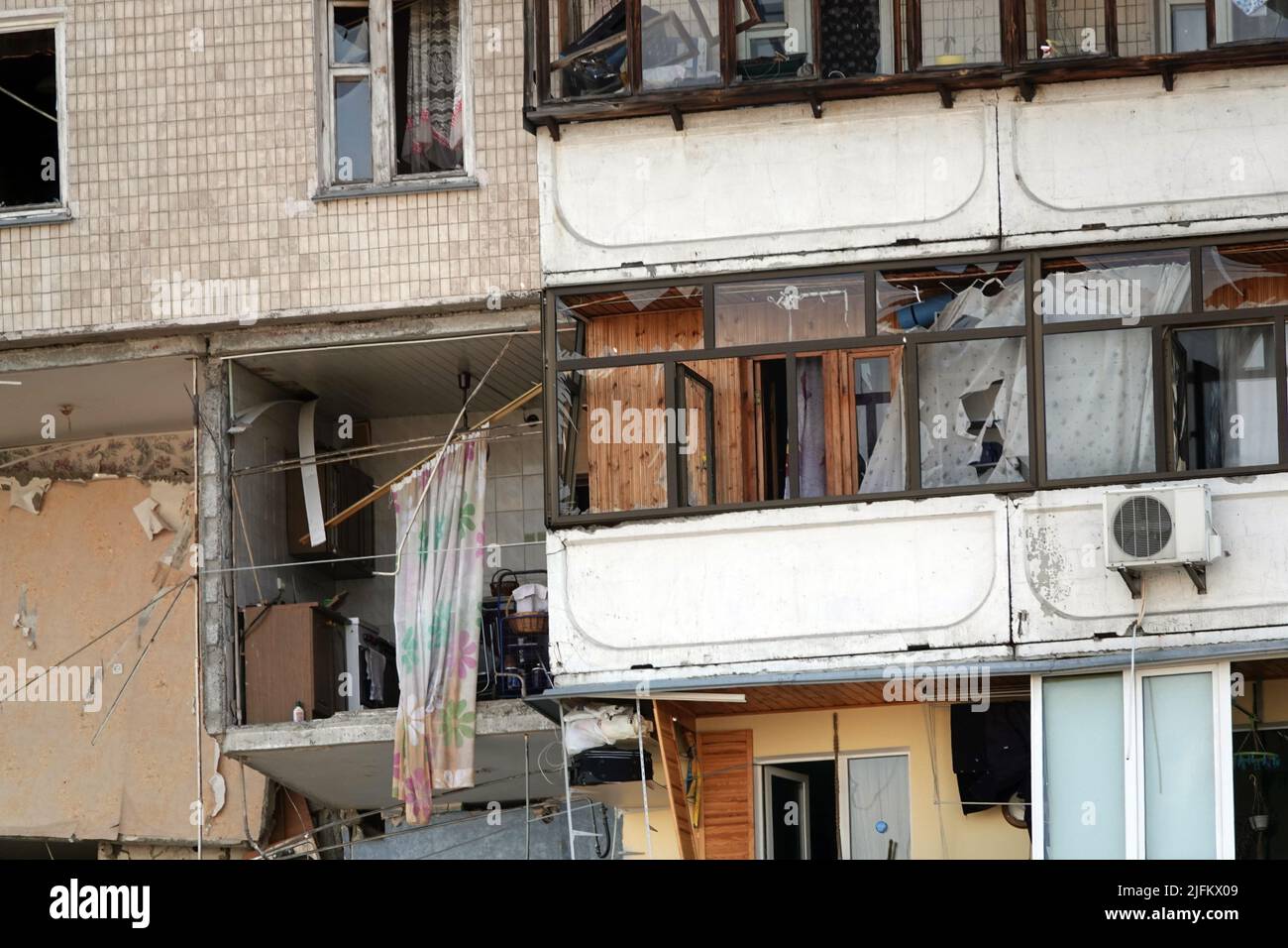 Kiev, Ukraine June 22, 2020: The consequences of a gas explosion in a ...