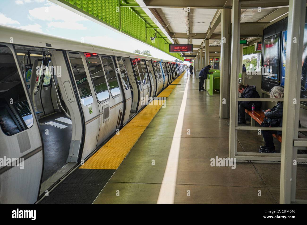 San Francisco, United States. 03rd July, 2022. A train of BART waits ...
