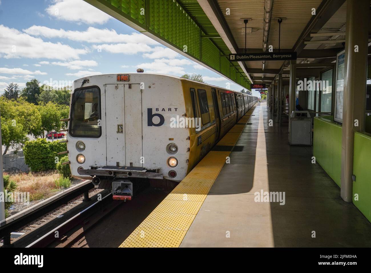San Francisco, United States. 03rd July, 2022. The train of BART drives ...