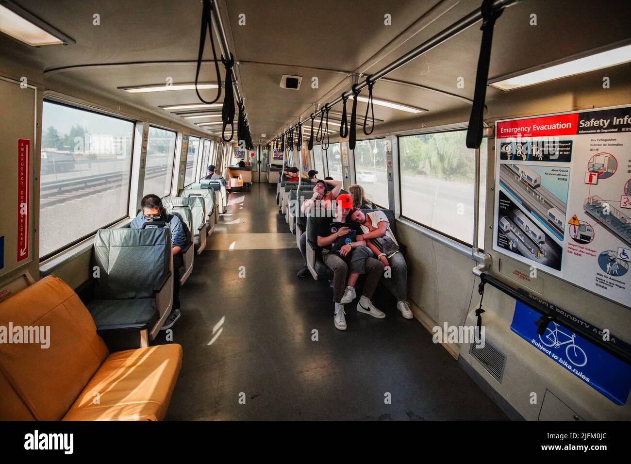 San Francisco, United States. 03rd July, 2022. People sit inside the ...