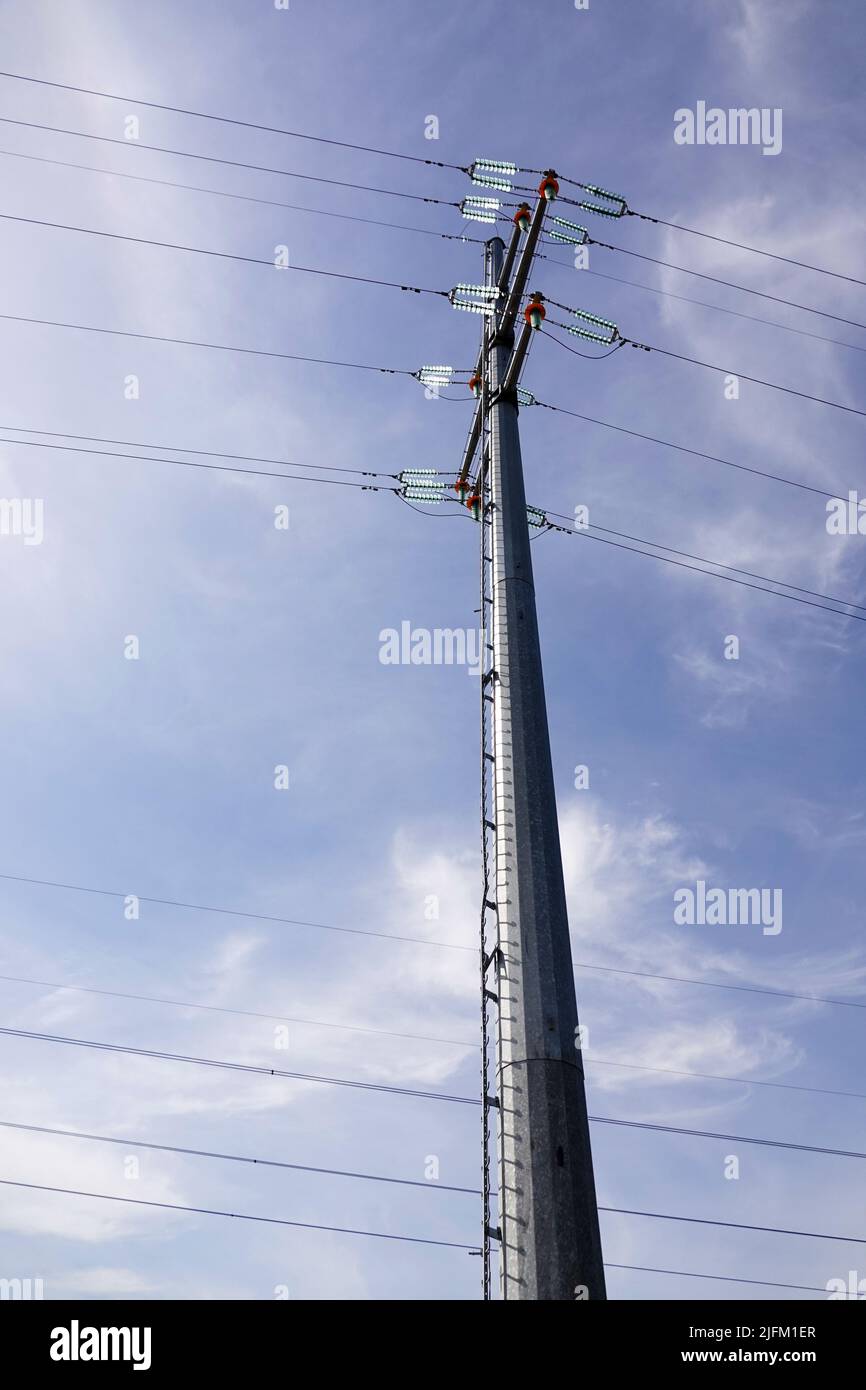 Installation of high voltage poles hi-res stock photography and images ...