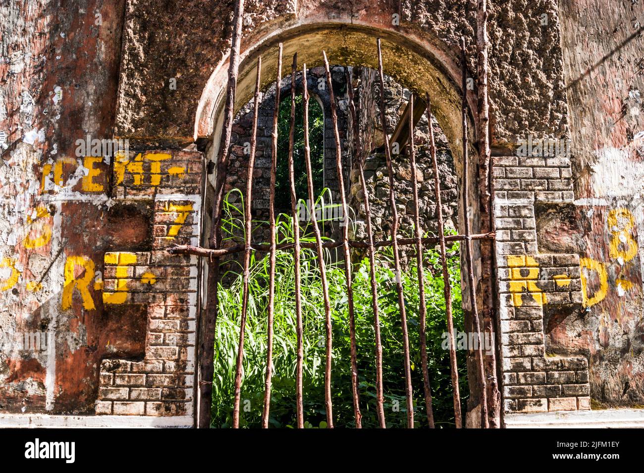 Remnants of a colonial building. Hell-Ville (Andoany), Nosy Be ...