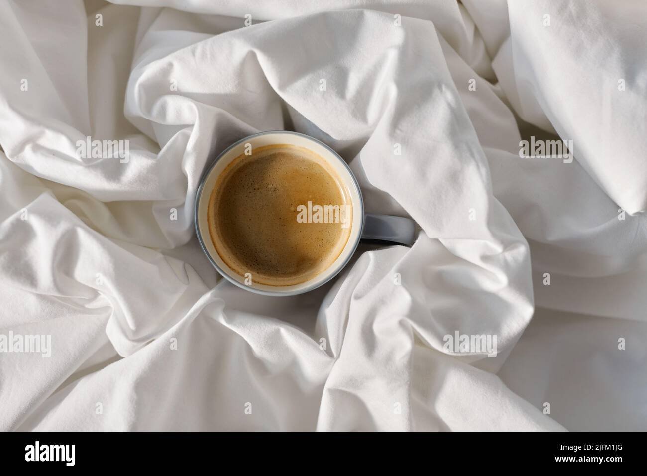 cup of coffee in bed Stock Photo - Alamy