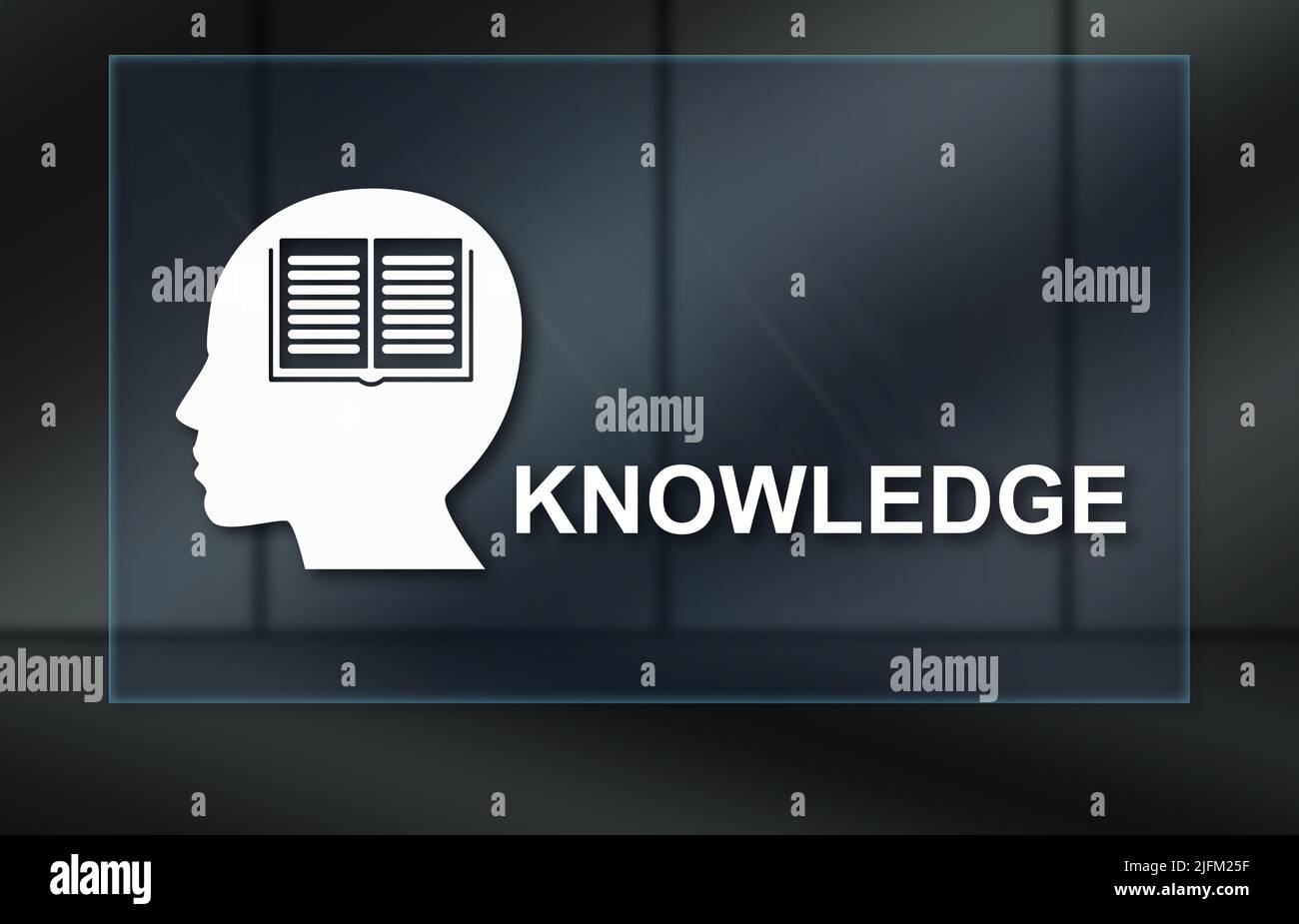 Knowledge concept on dark background Stock Photo - Alamy