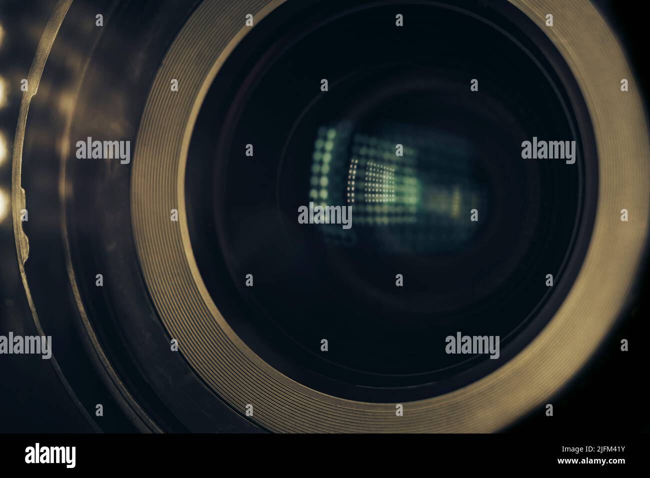 Beautiful abstract camera lens with glass reflection. Background ...