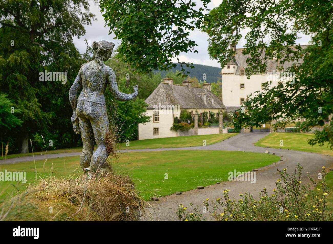 Statue and Traquair House near Innerleithen in The Scottish Borders ...