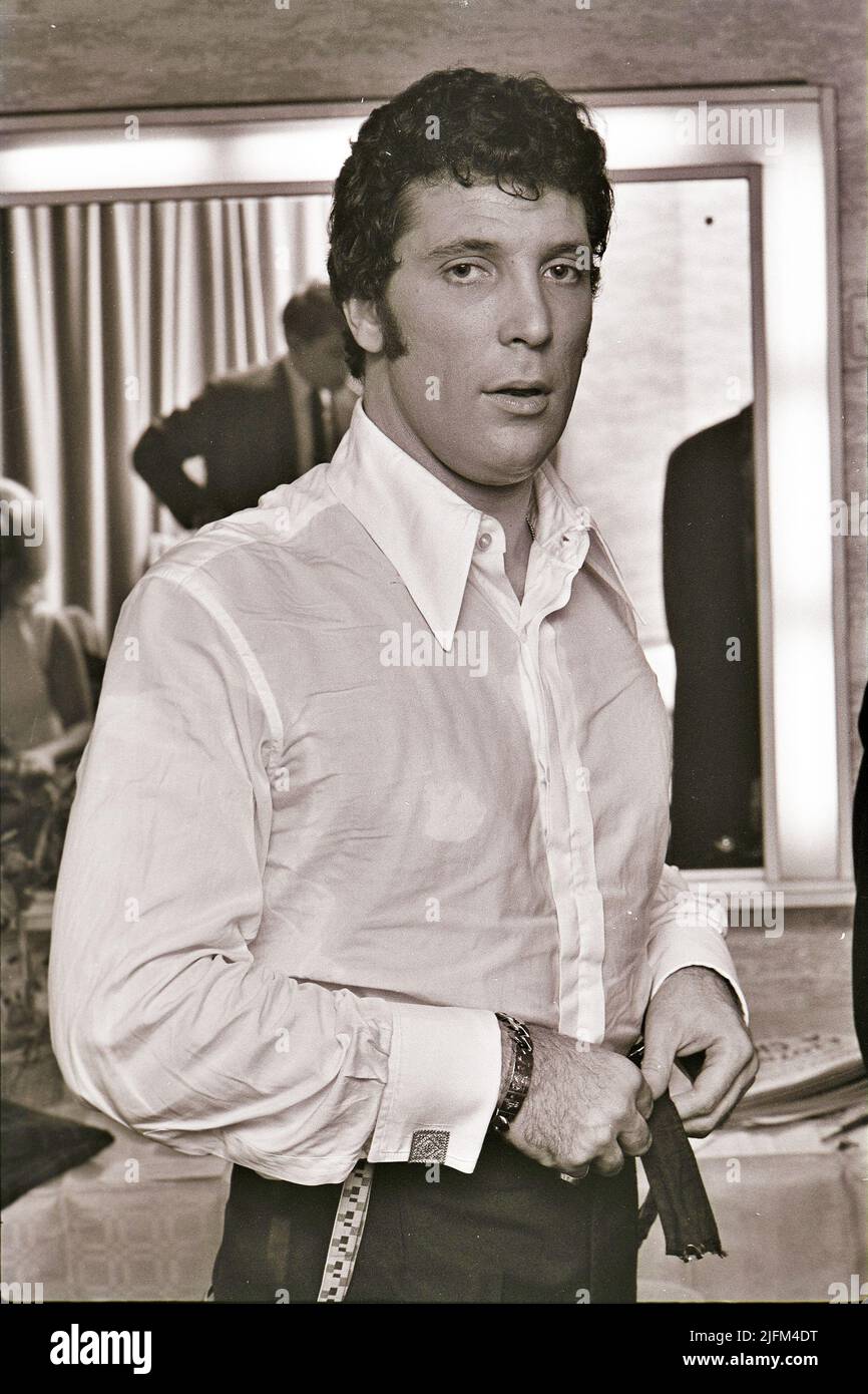 TOM JONES Welsh pop singer preparing for a performance in November 1967 ...