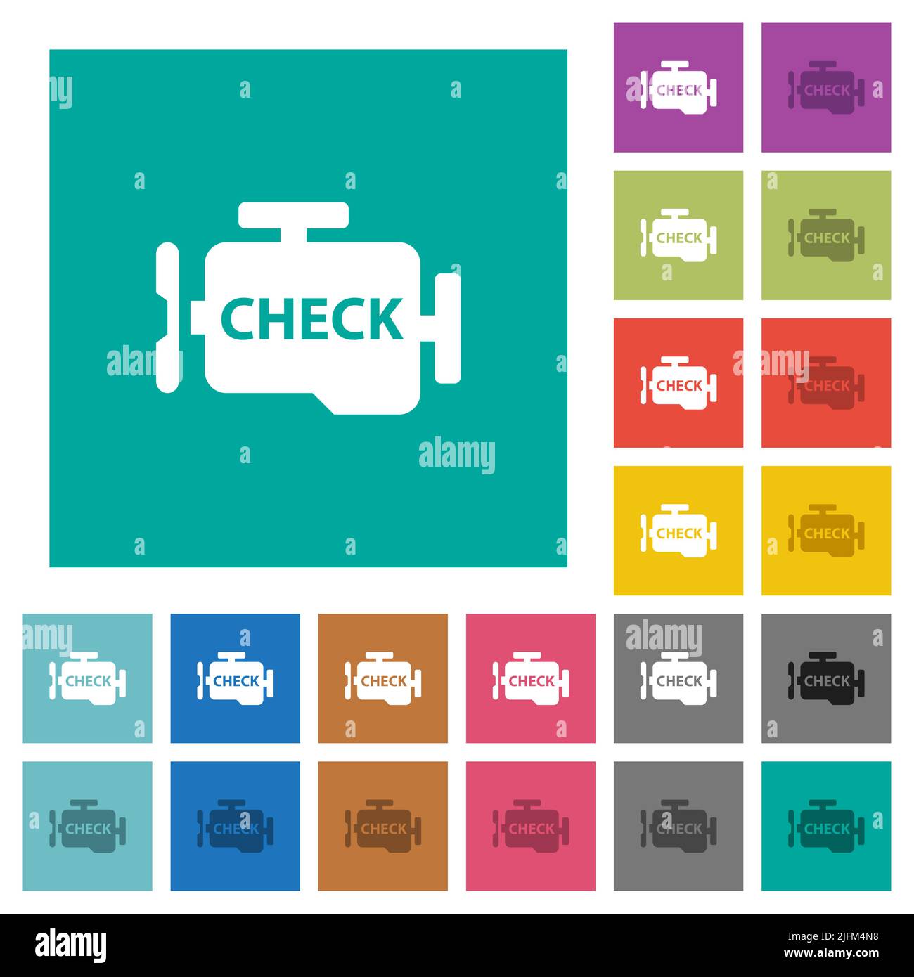 Check engine symbol multi colored flat icons on plain square ...