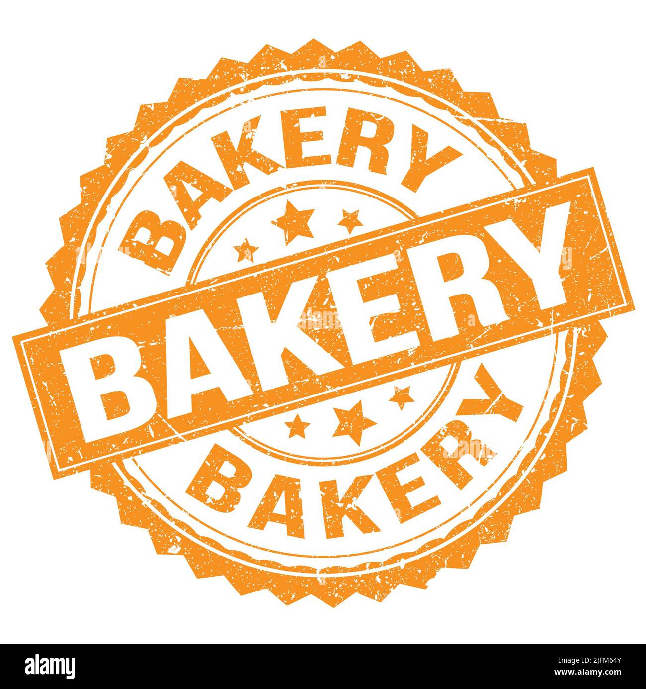 BAKERY text written on orange round stamp sign Stock Photo - Alamy