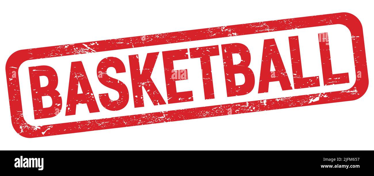 BASKETBALL text written on red rectangle stamp sign Stock Photo - Alamy