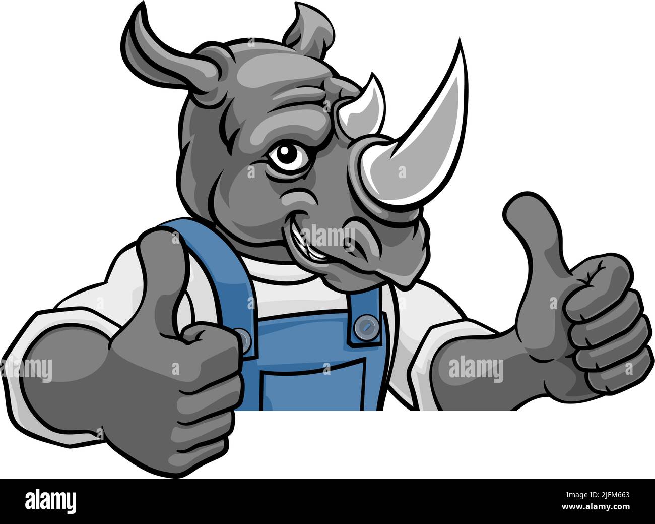 Rhino Mascot Plumber Mechanic Handyman Worker Stock Vector Image & Art ...