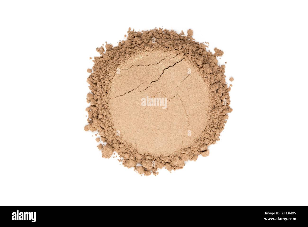 Circle red cosmetic clay powder - top view Stock Photo - Alamy
