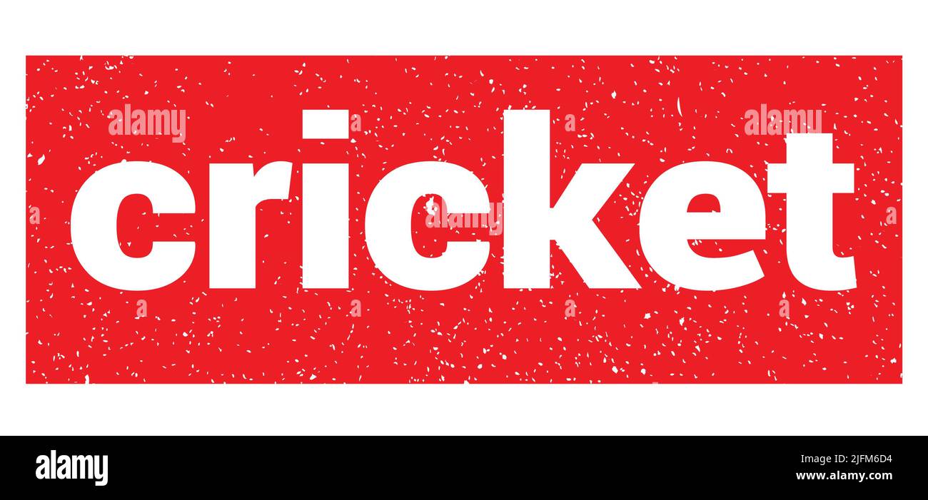 cricket text written on red grungy stamp sign Stock Photo - Alamy