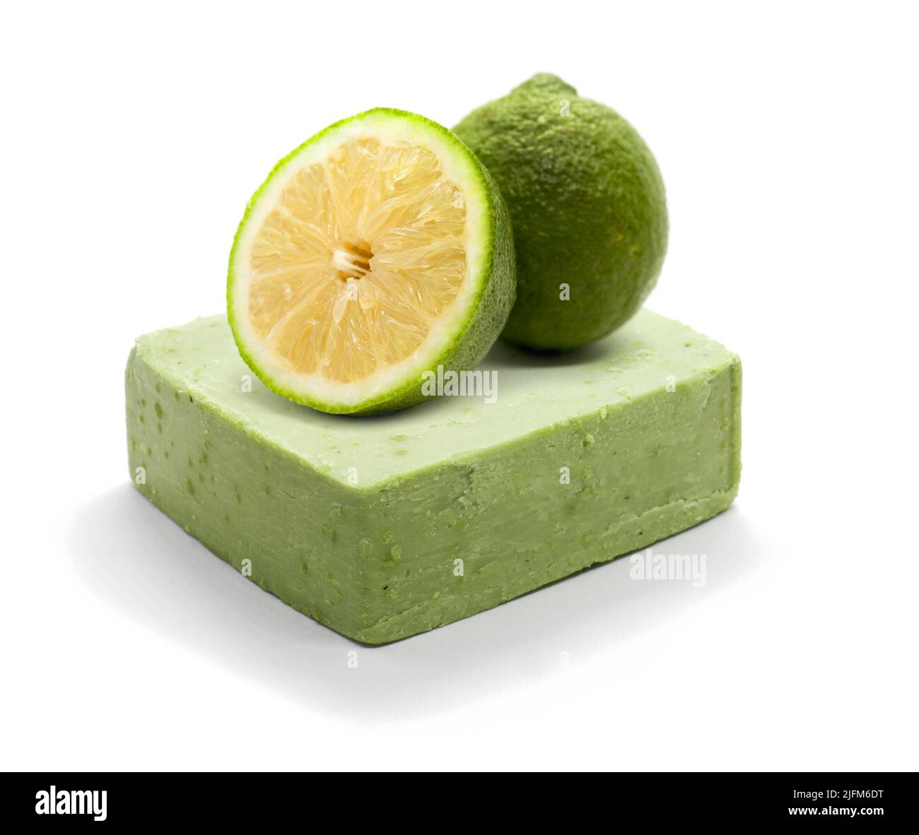Natural handmade lemon soap on white background Stock Photo - Alamy