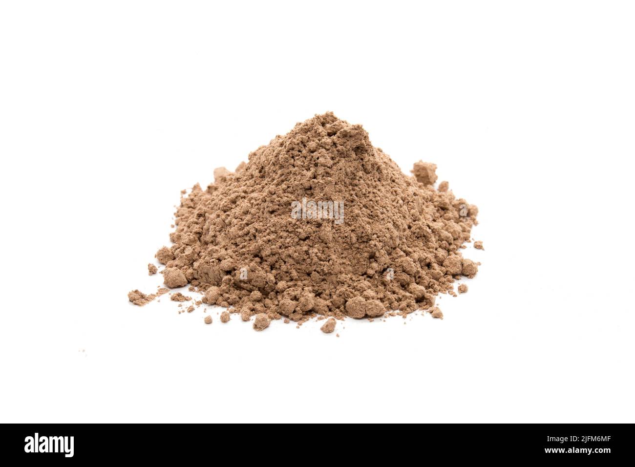 Red cosmetic clay powder isolated on white background Stock Photo - Alamy