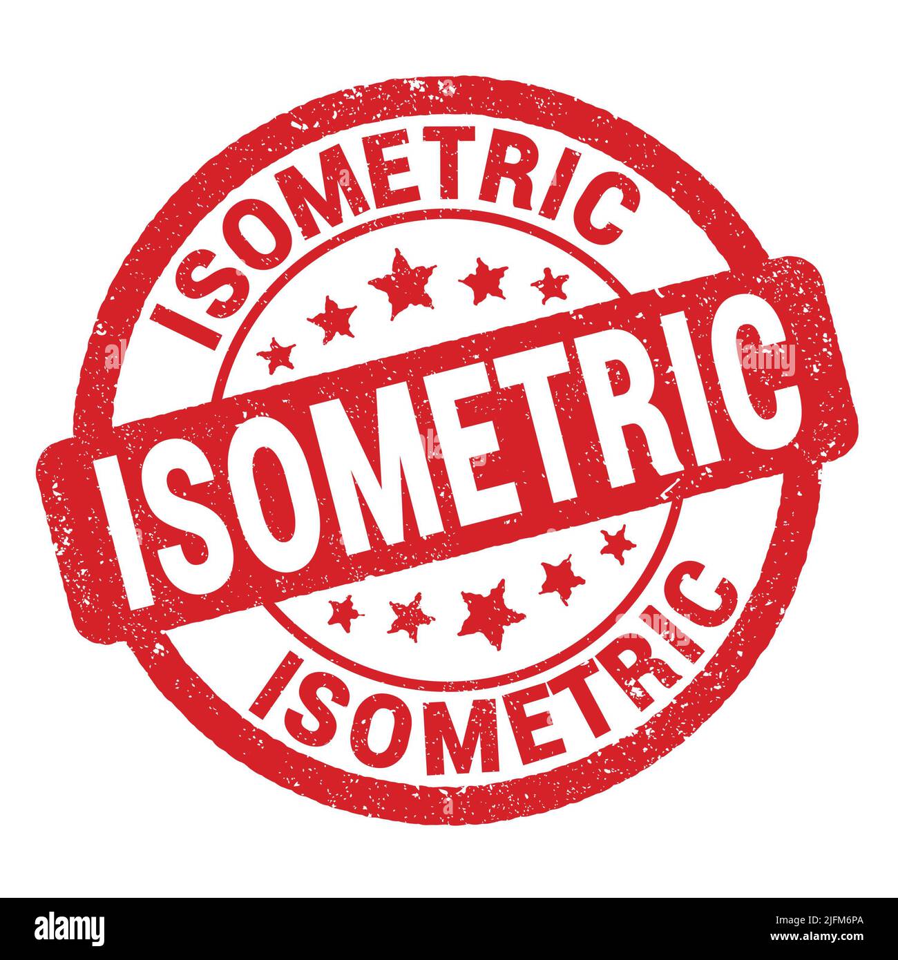 ISOMETRIC text written on red grungy stamp sign Stock Photo - Alamy