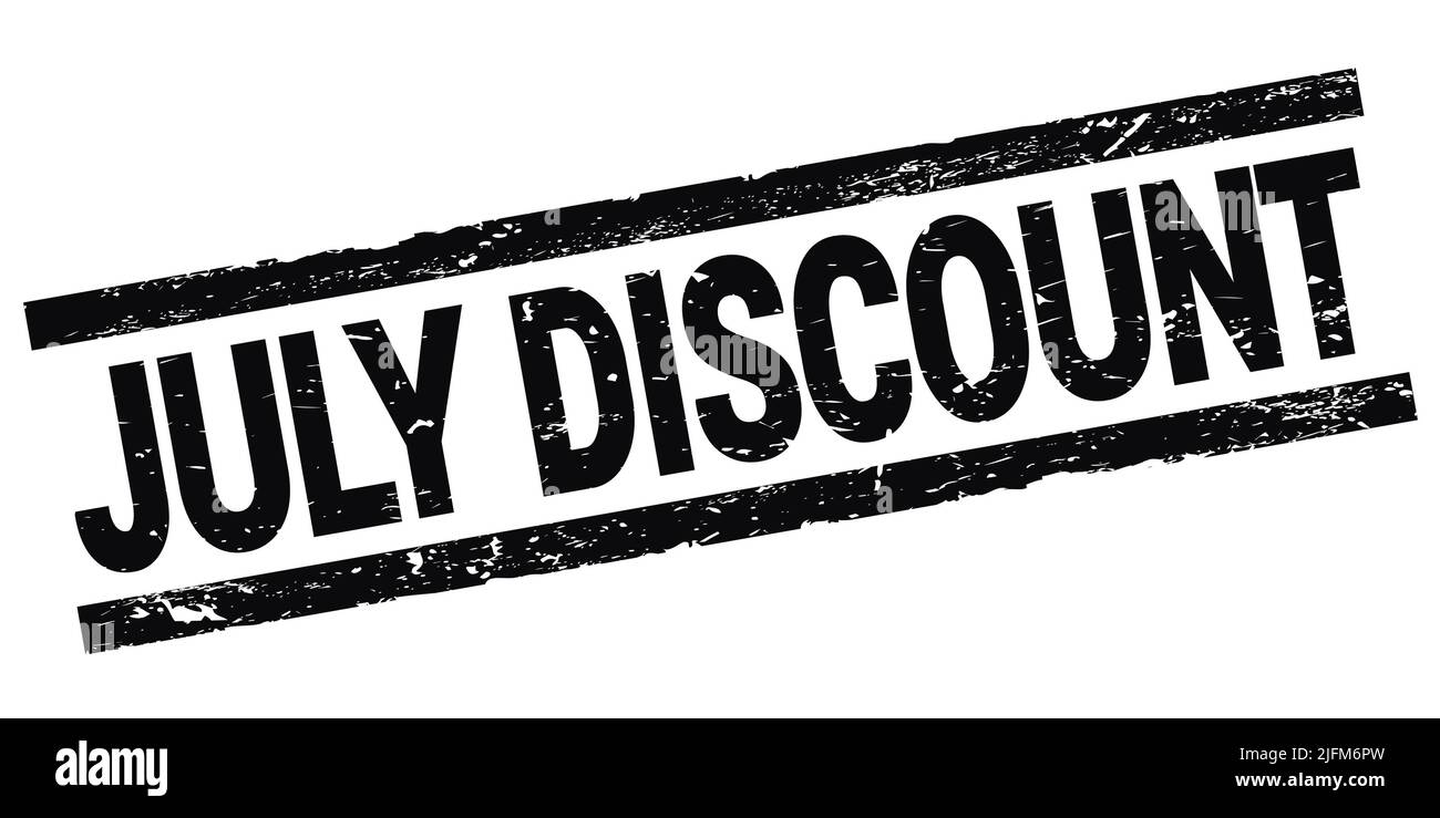 JULY DISCOUNT text written on black rectangle stamp sign Stock Photo ...