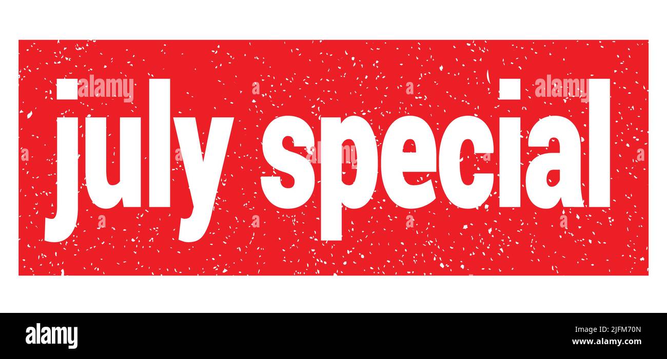 july special text written on red grungy stamp sign Stock Photo - Alamy
