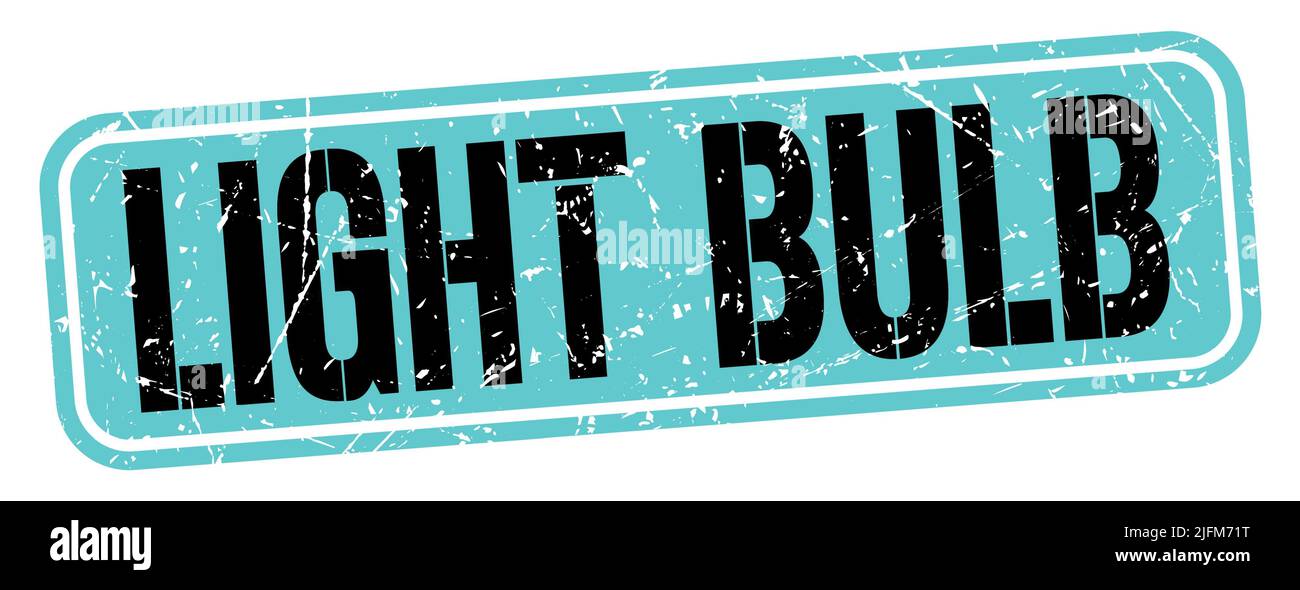 LIGHT BULB text written on blue-black grungy stamp sign Stock Photo - Alamy