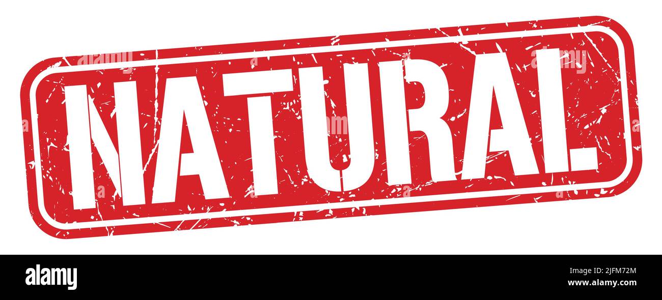 NATURAL text written on red grungy stamp sign Stock Photo - Alamy