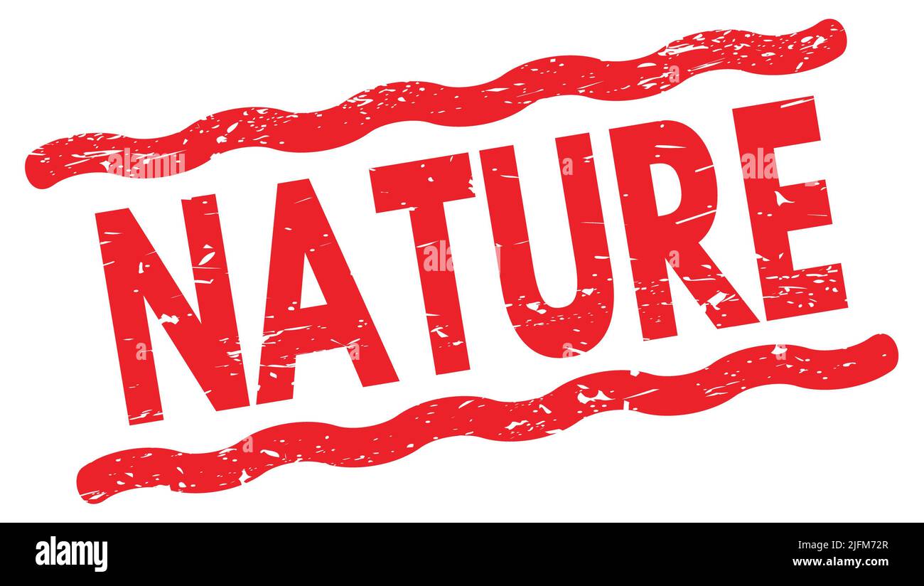 NATURE text written on red lines stamp sign Stock Photo - Alamy