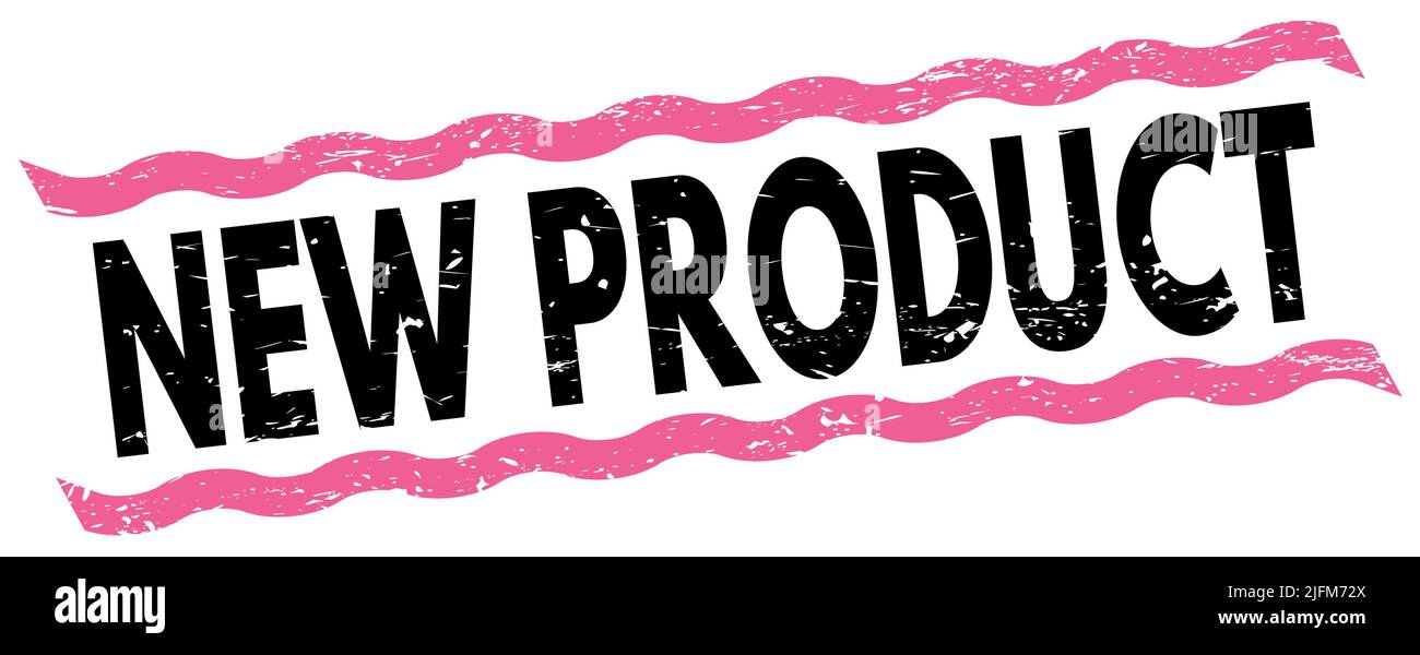 NEW PRODUCT text written on pink-black lines stamp sign Stock Photo - Alamy