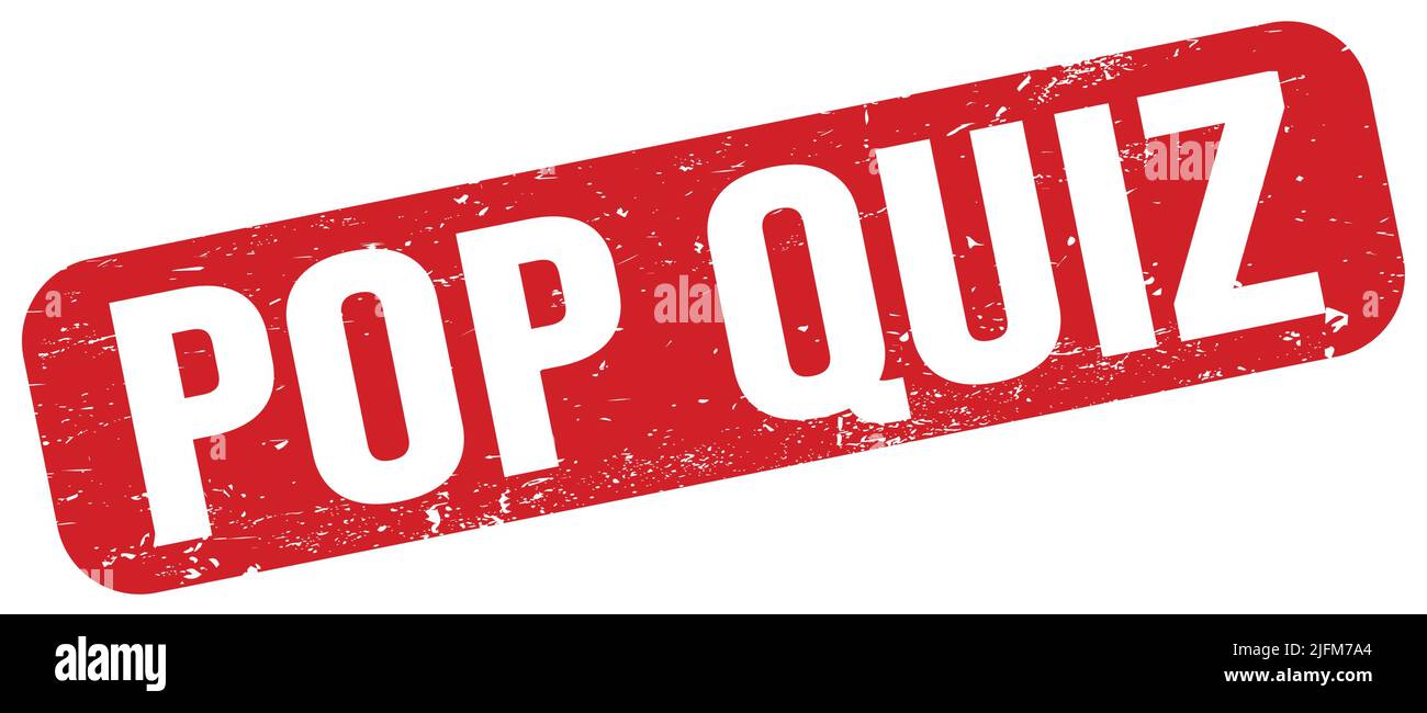 POP QUIZ text written on red grungy stamp sign Stock Photo - Alamy