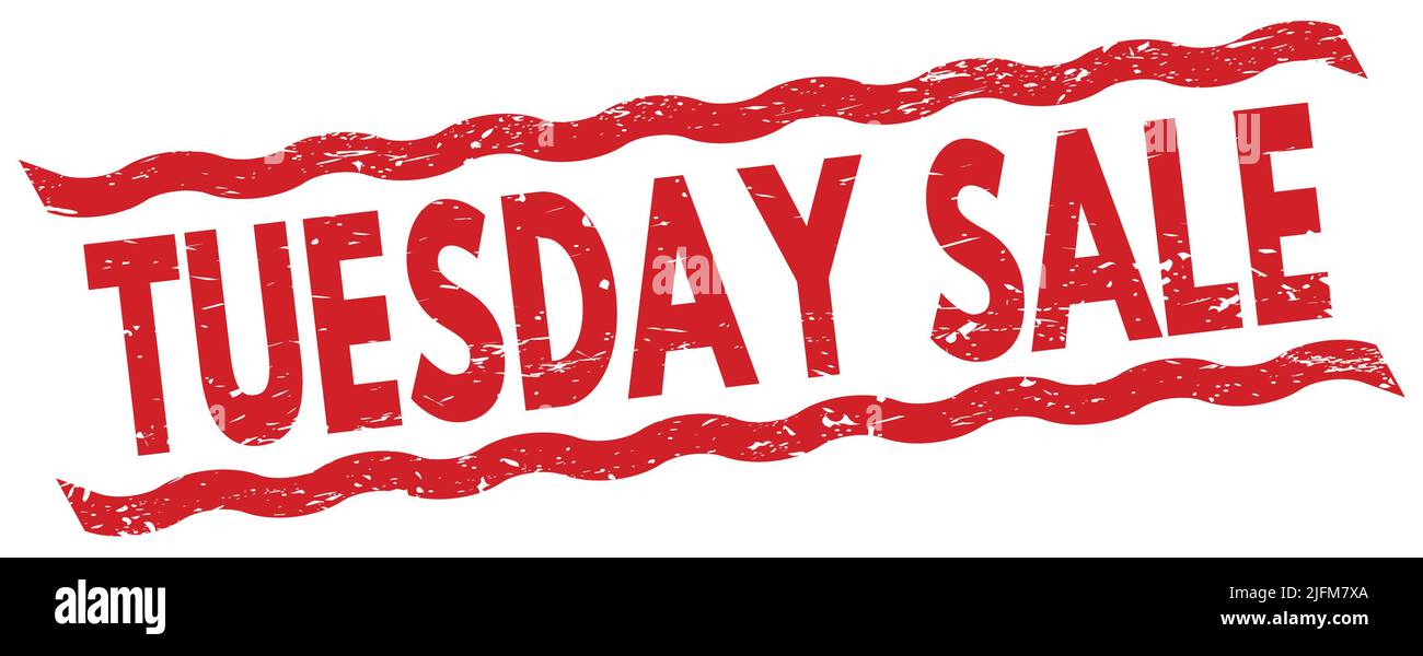 TUESDAY SALE text written on red lines stamp sign Stock Photo - Alamy