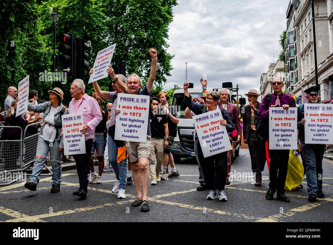 Gay Liberation Front Members At Pride In London Parade Central London
