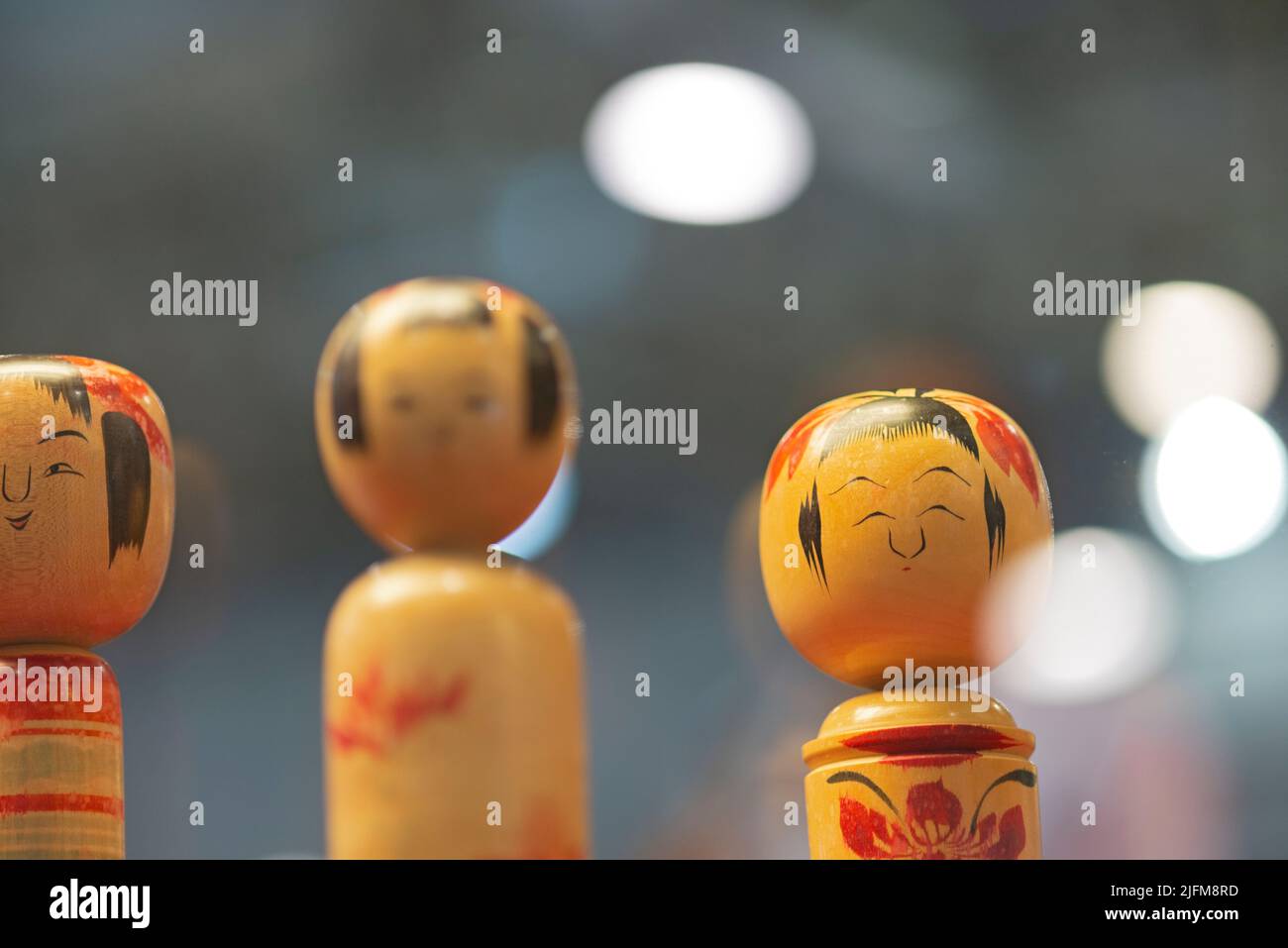 Traditional Japanese old Wooden Kokeshi Dolls Stock Photo - Alamy