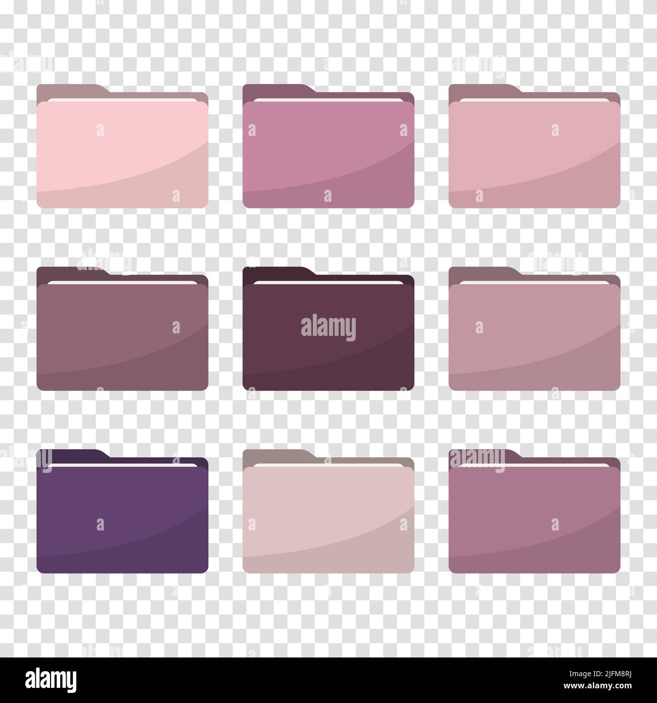 Folder icons set. All type of document, file formats vector ...