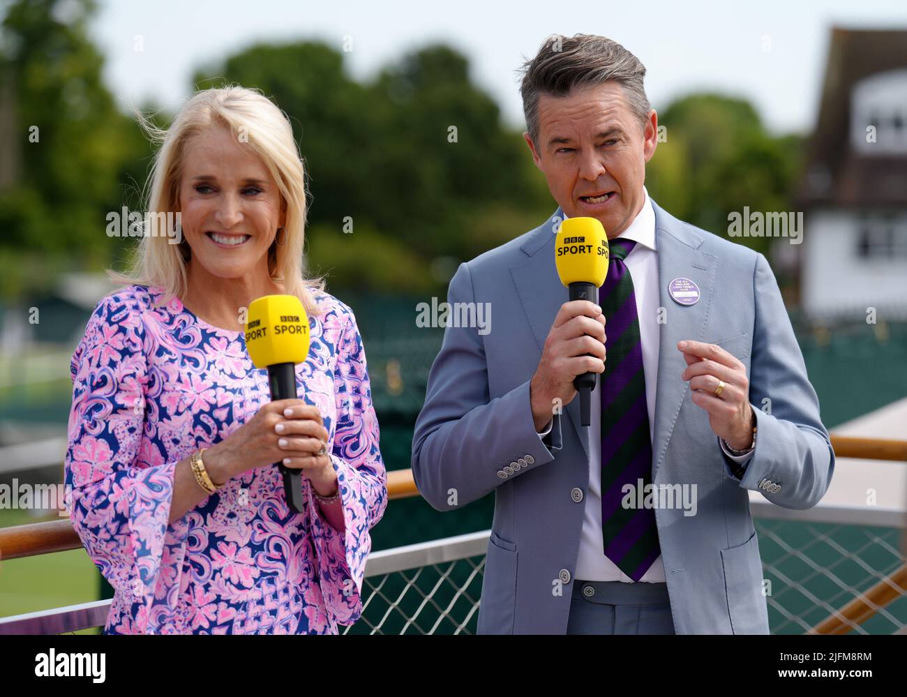 BBC Presenters Mark Wooldridge (right) and Tracy Austin on day eight of ...