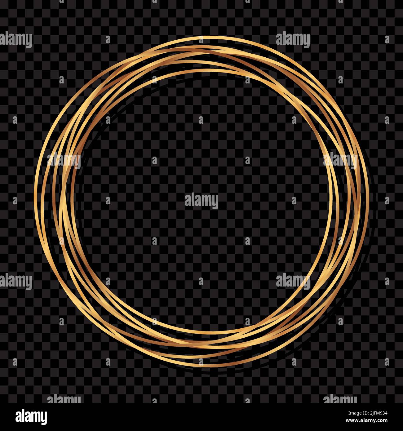 Gold circle shape. Label, logo design element, frame. Brush abstract ...
