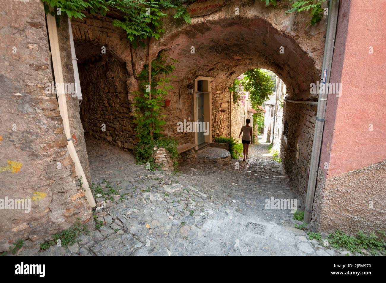 Italy, Liguria, Colla Micheri, Old Village Stock Photo - Alamy
