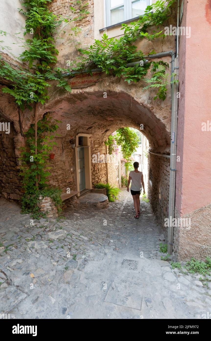 Italy, Liguria, Colla Micheri, Old Village Stock Photo - Alamy