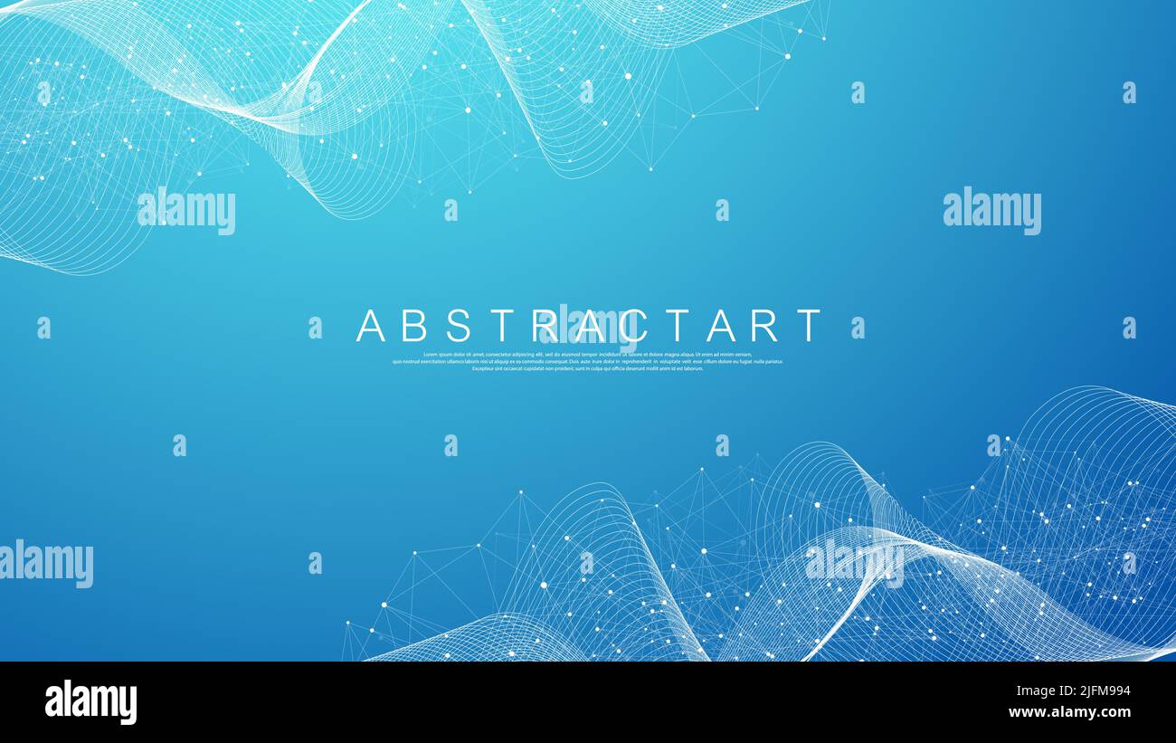 Technology abstract lines and dots connection background. Connection digital data and big data ...