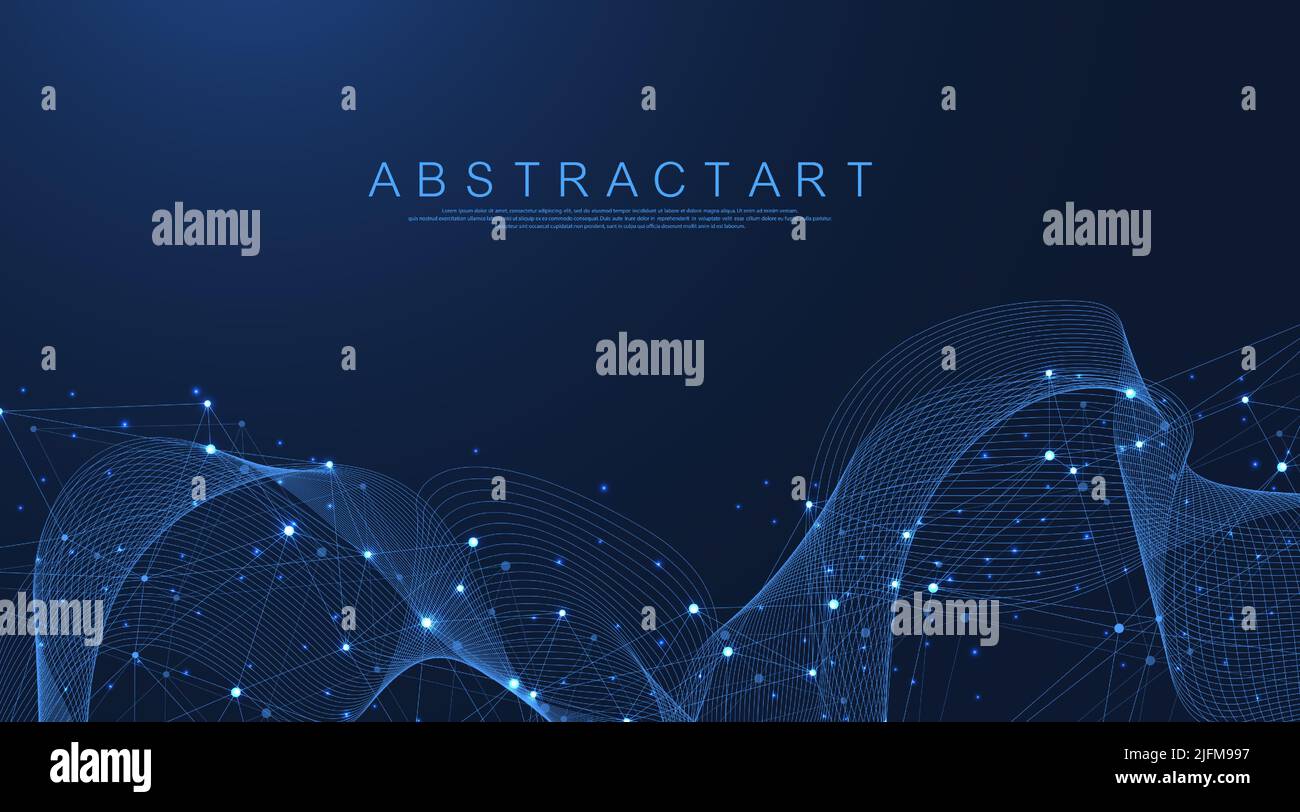 Technology abstract lines and dots connection background. Connection ...